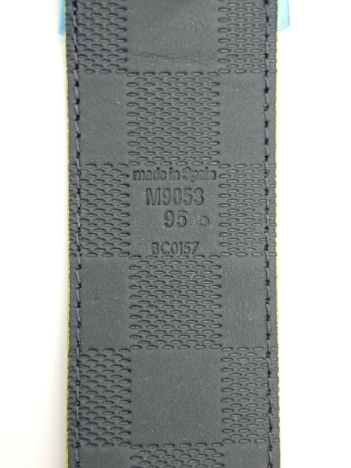 Louis Vuitton Men's Navy Leather Canvas Reversible Damier Print Belt ...