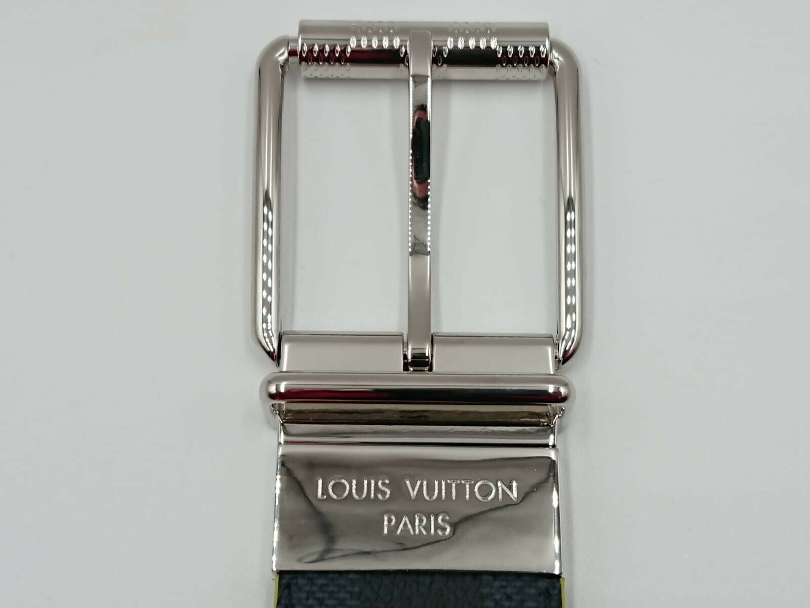 Louis Vuitton Men's Navy Leather Canvas Reversible Damier Print Belt ...
