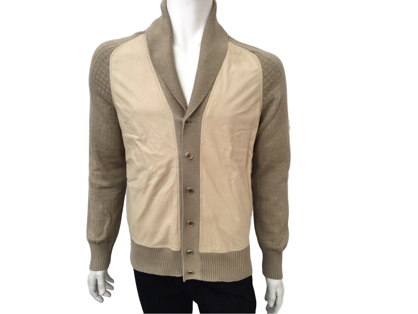 Louis Vuitton Men's Beige Calfskin & Cotton Cardigan – Luxuria & Co.