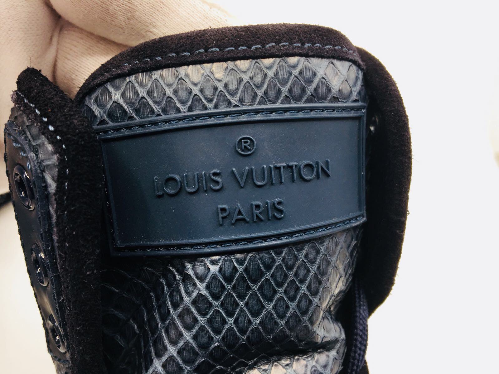 Louis Vuitton Men's Navy Python Leather On The Road Sneaker Boot ...