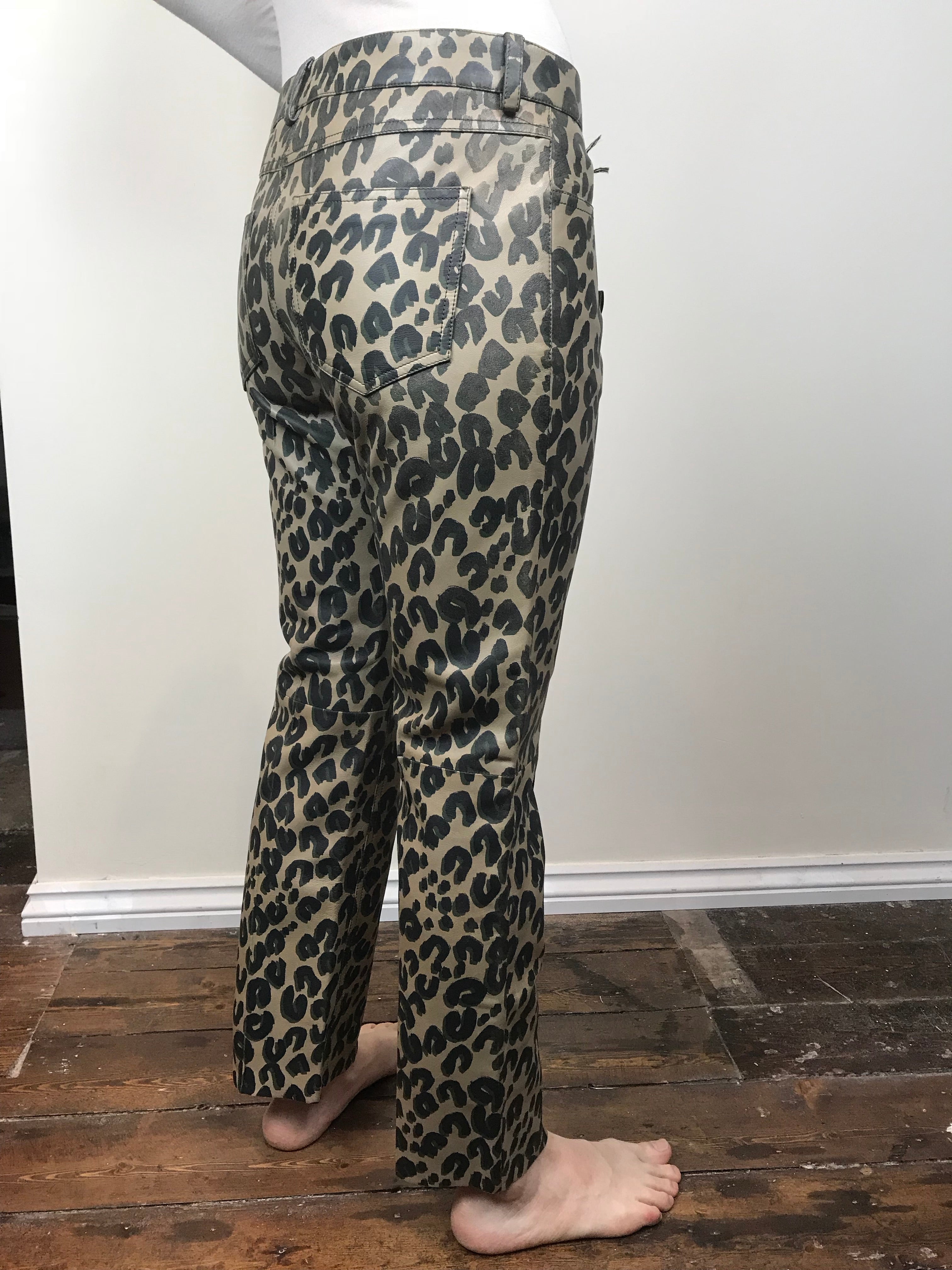 Louis Vuitton Women's Leather Leopard Print Pants – Luxuria & Co.