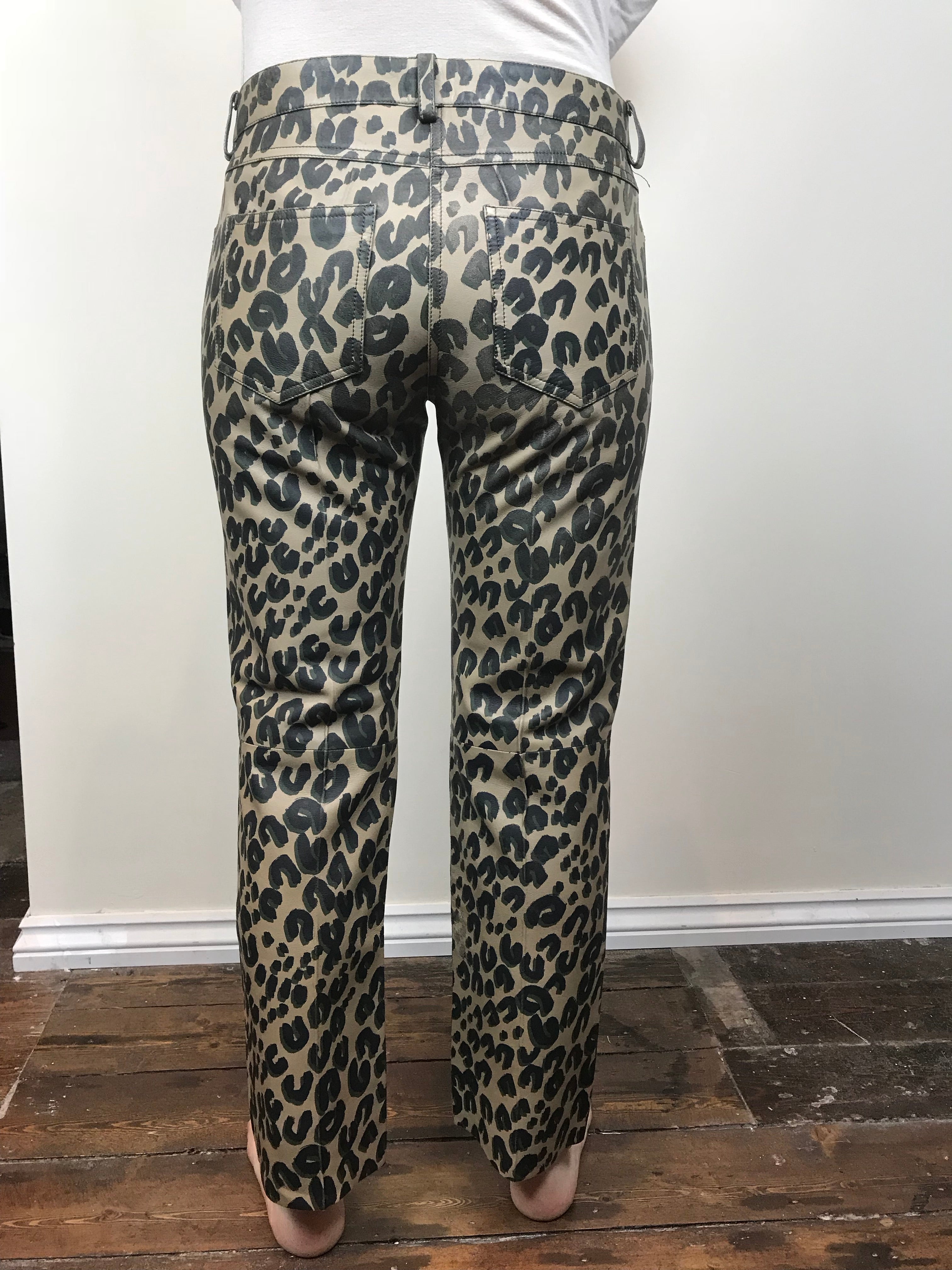 Louis Vuitton Women's Leather Leopard Print Pants – Luxuria & Co.